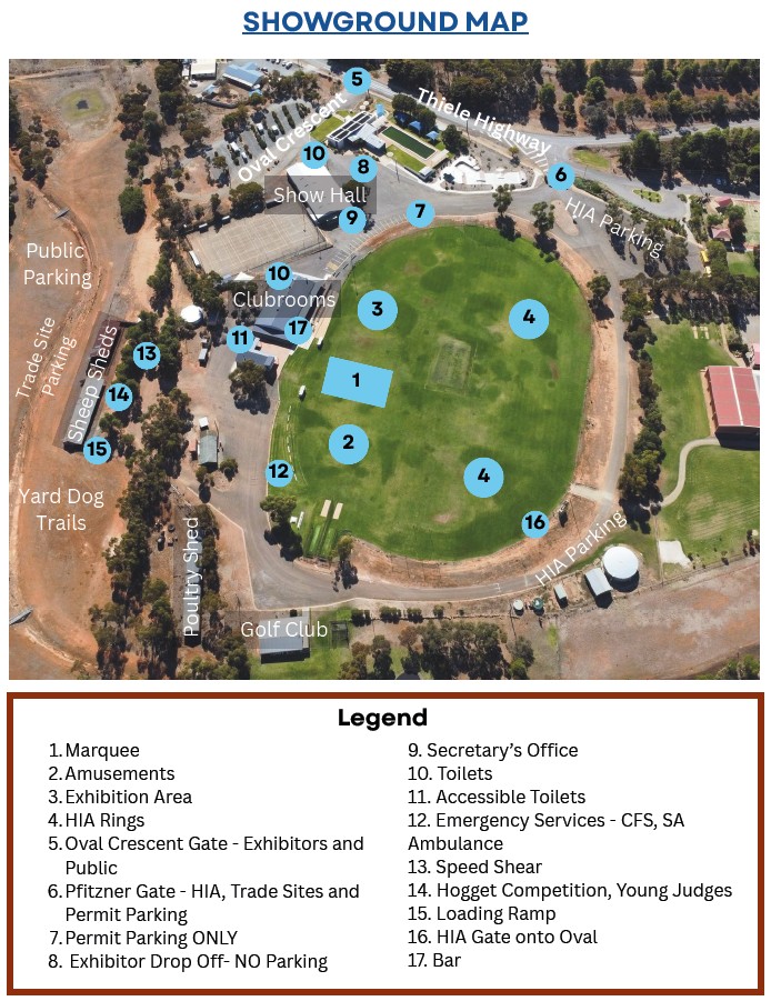 Showground Map 2025 - Eudunda Show 2025